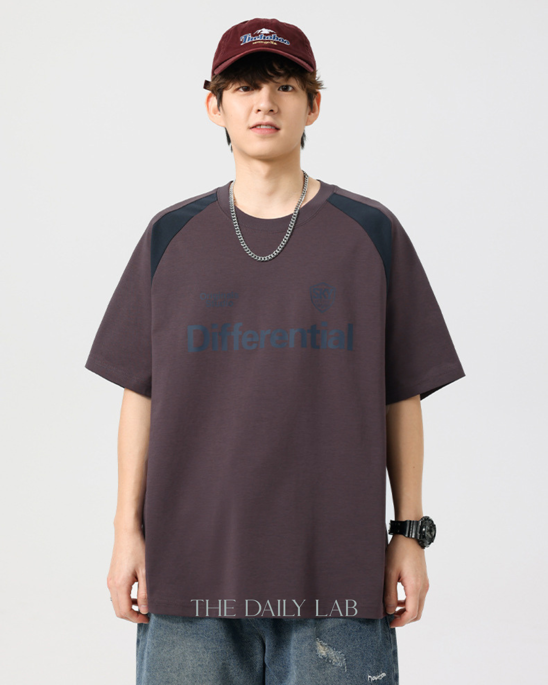 Differential Cotton Tee in Purple – The Daily Lab